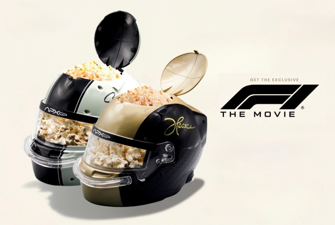 F1 the movie - limited-edition Sonny & Pearce helmet popcorn bucket ...