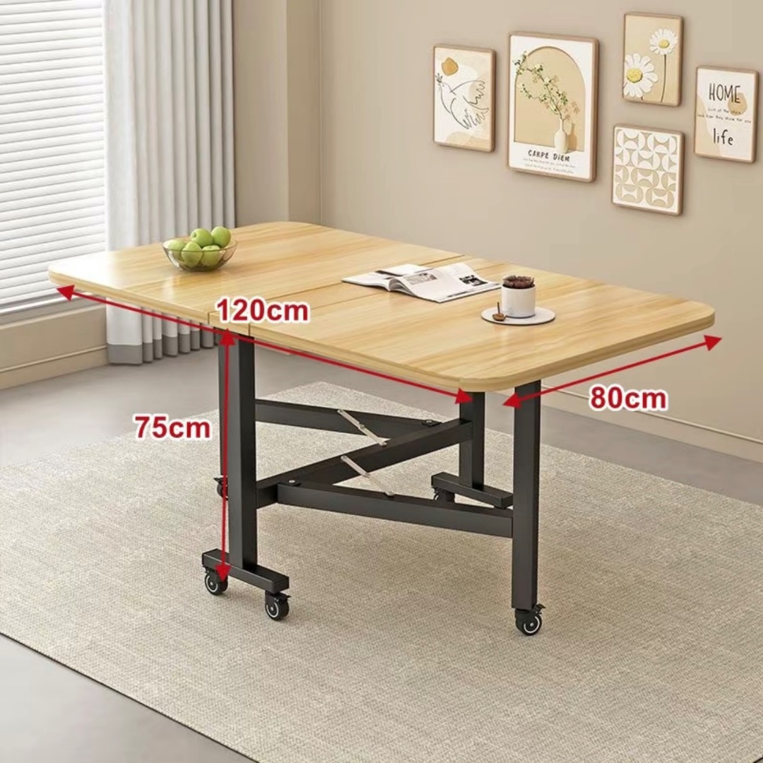 Foldable Dining Table | Adjustable Height Table | Rolling Kitchen Table ...