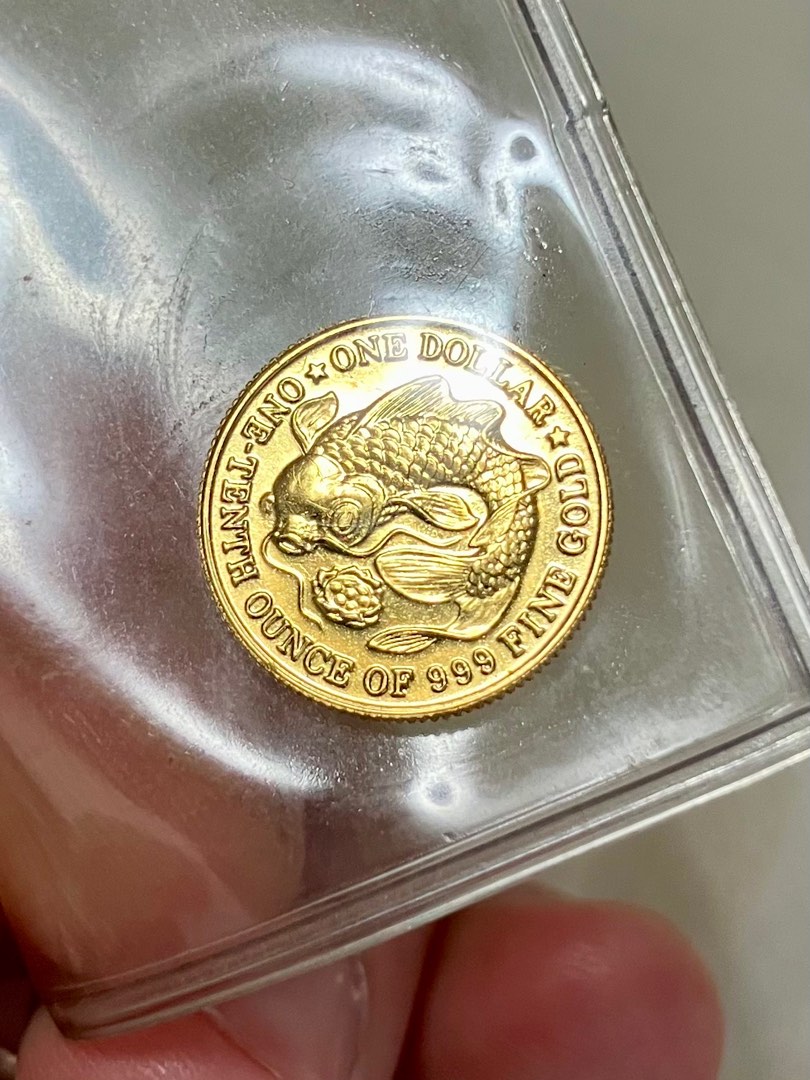 Gold coin Singapore 1/10oz $1 Carp & Lotus, Hobbies & Toys, Memorabilia ...