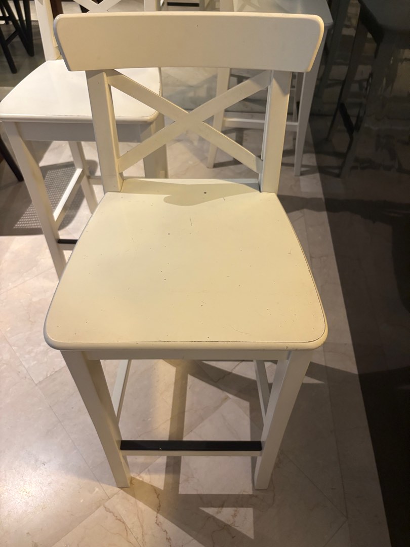 IKEA White Bar Stool, Furniture & Home Living, Furniture, Chairs on ...