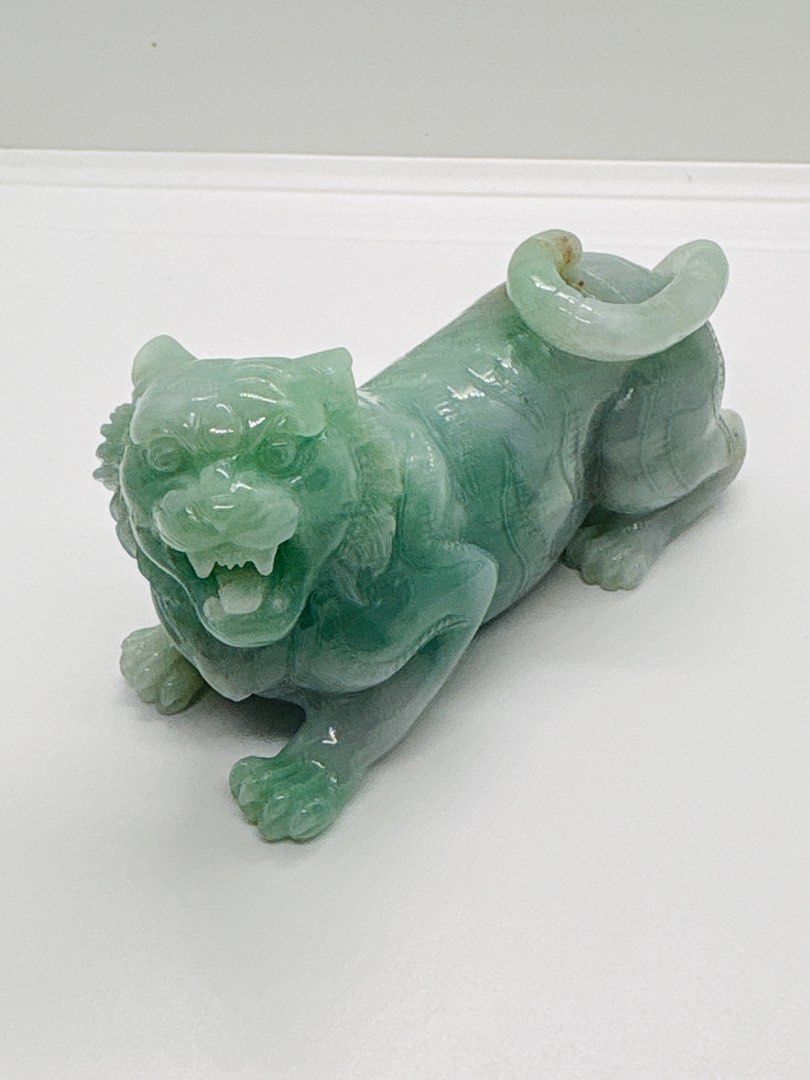 Jade Tiger Figurine, Hobbies & Toys, Religious Items on Carousell