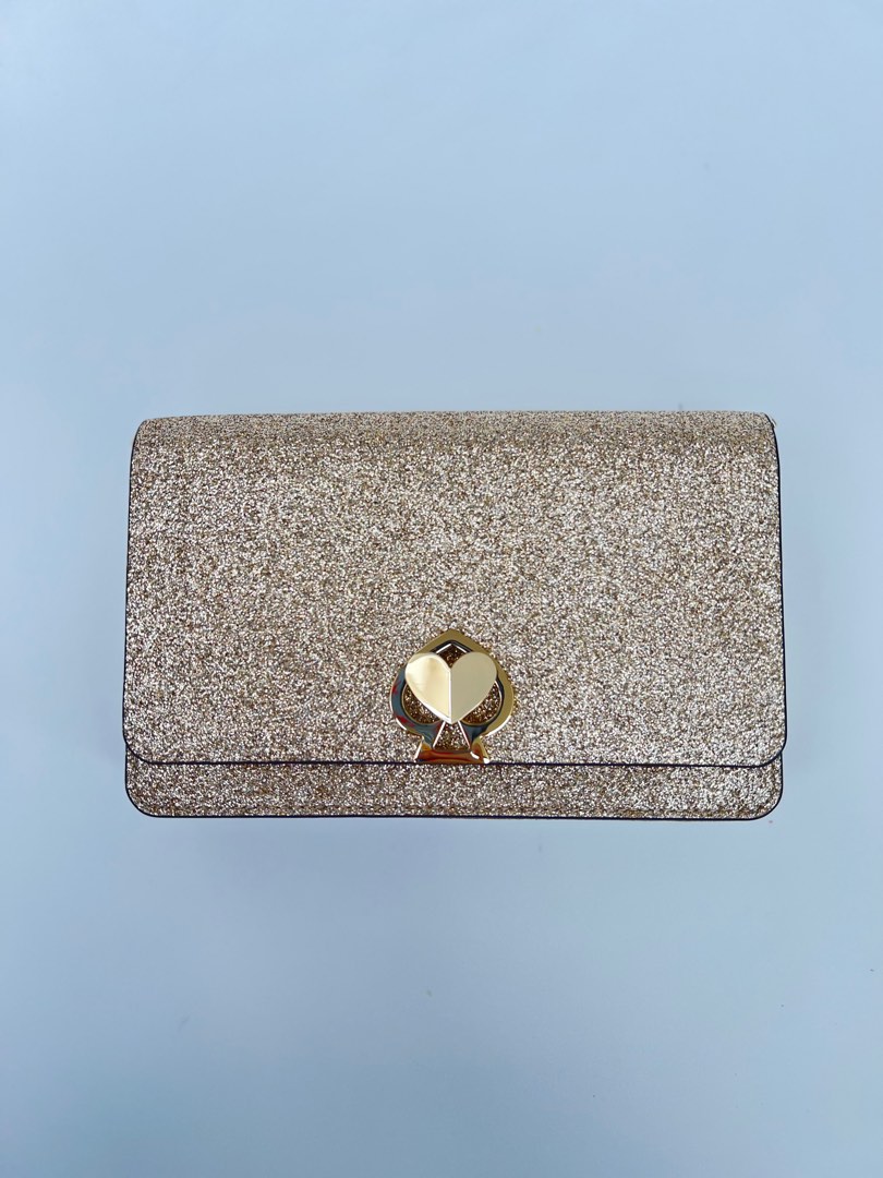Kate spade Glitter Lilly Wallet on Chain, Barang Mewah, Tas & Dompet di ...
