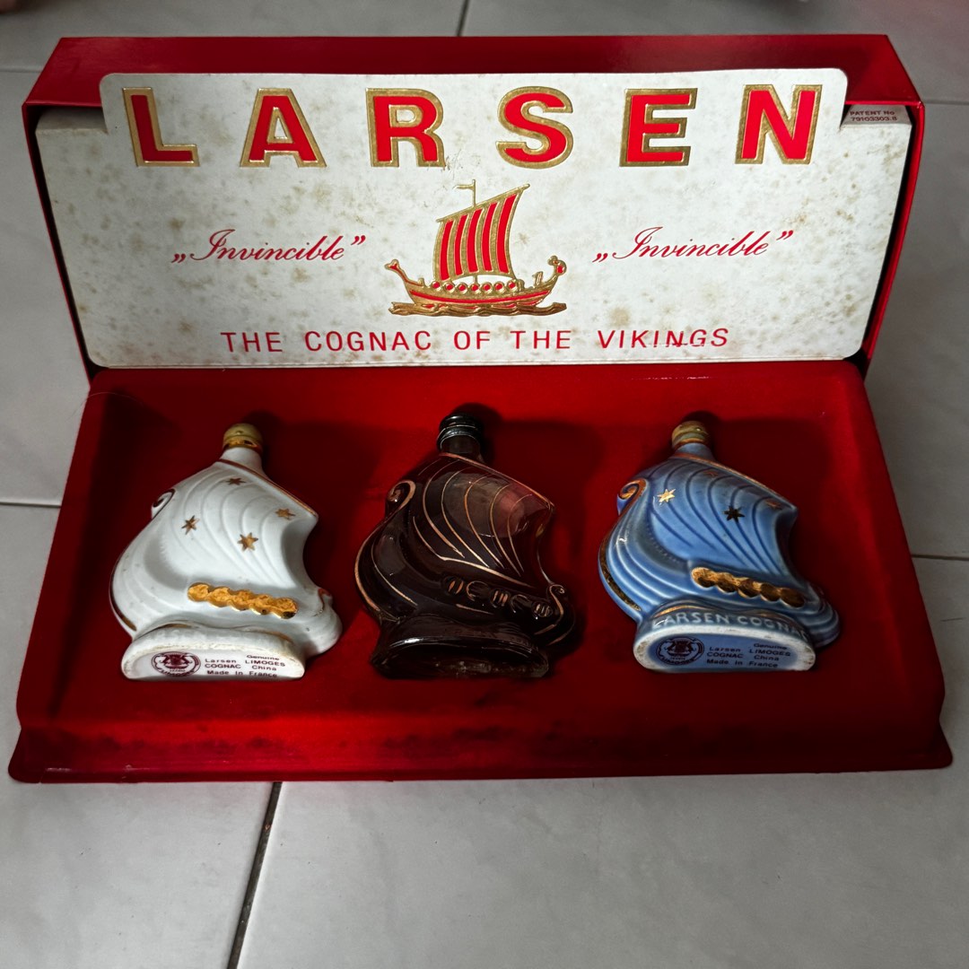 Larsen Cognac Viking Ship Bottles Set, Food & Drinks, Alcoholic ...