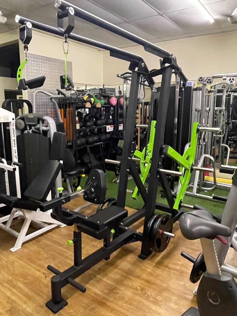 Lat pulldown horizontal row high rowing gym back machine plate loaded ...