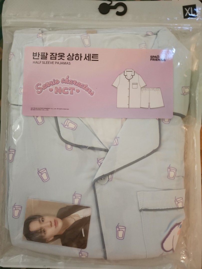 NCT JENO SPAO Cinnamoroll Half Sleeve Pajamas Set with Photocard, Women ...