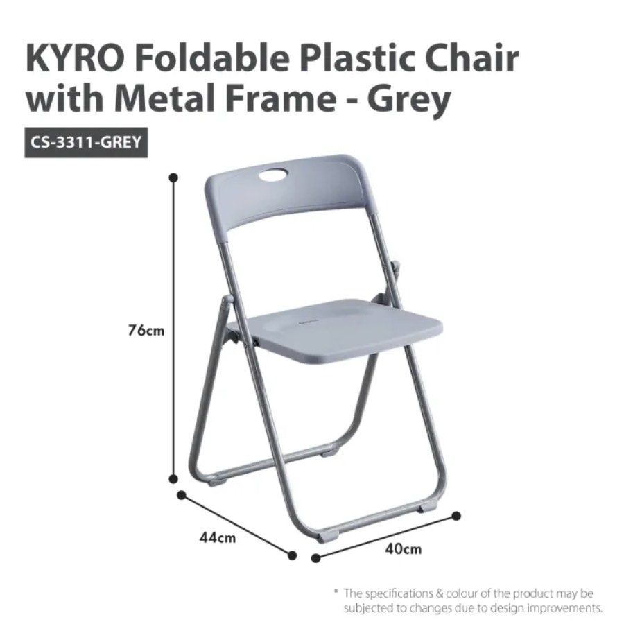 Portable Folding Chair | Grey Event Seating Chair | Lightweight Extra Guest Chair | Compact ...