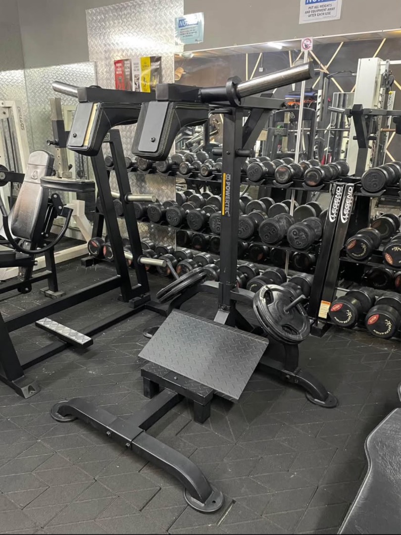 Powertec leverage squat gym lunges calf raise standing single leg quad ...