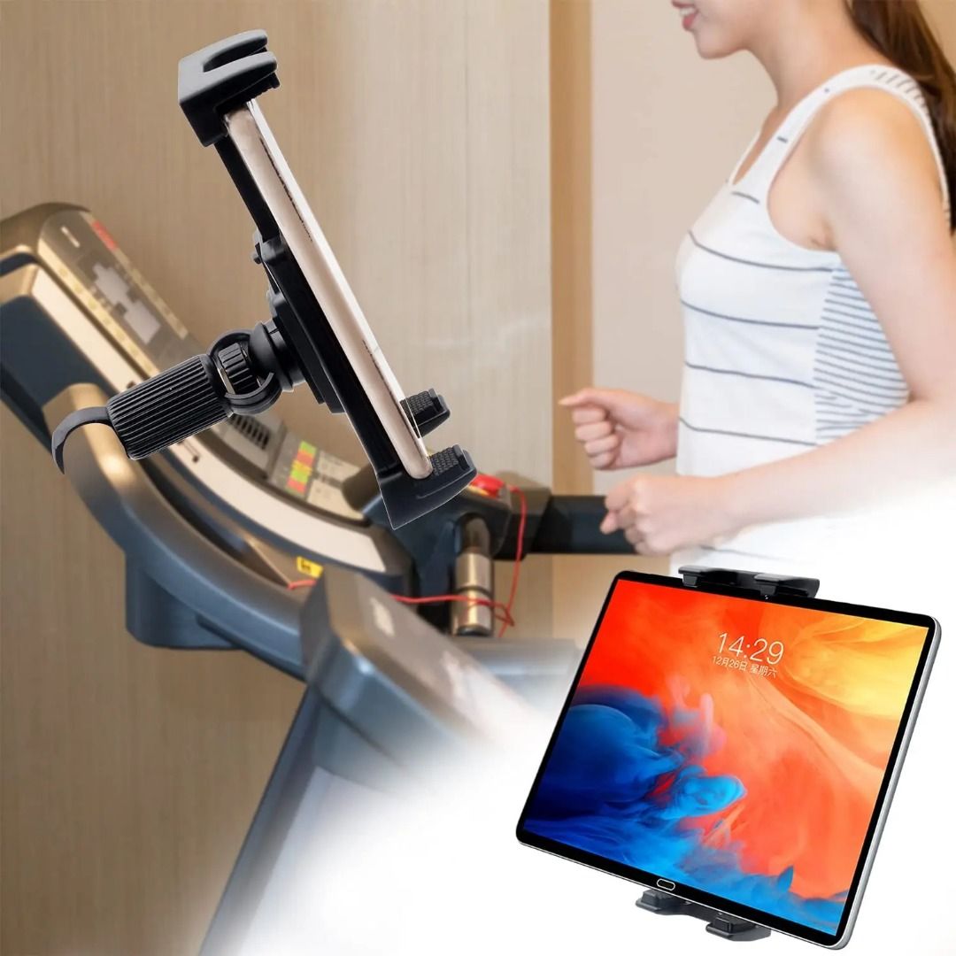 Tablet Holder Mount Handlebar Clamp Stand for Treadmill Elliptical ...