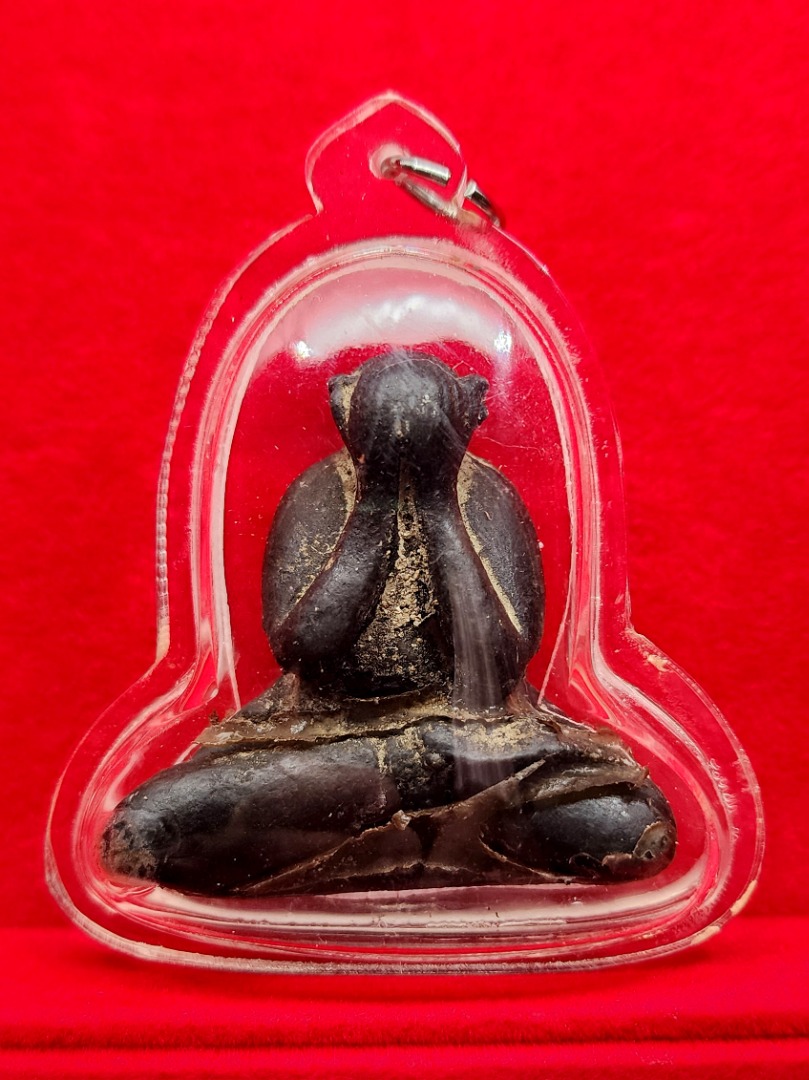 Thai Buddhist Amulet_Phra Pidta (with prominent, protruding large eras ...