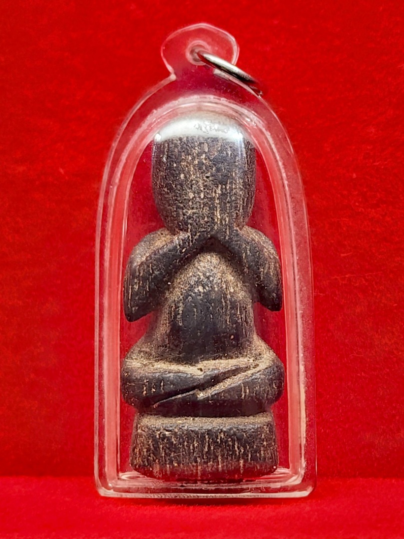 Thai Buddhist Amulet_Wood Carved Phra Pidta_with a base filled with Narong wax. Rare., Hobbies ...