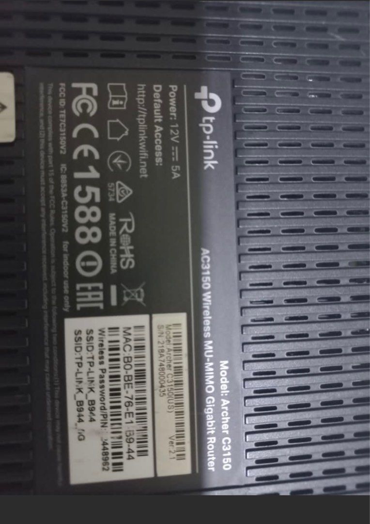 TPLINK TP-LINK AC3150 ARCHER WIRELESS ROUTER MODEM MU-MIMO GIGABIT WITH ...