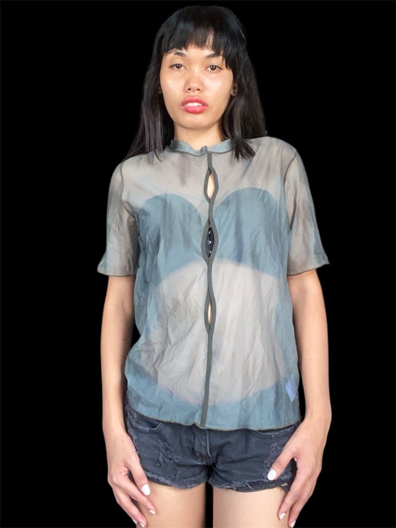 Y2k Japanese Mesh Top, Women's Fashion, Tops, Blouses on Carousell