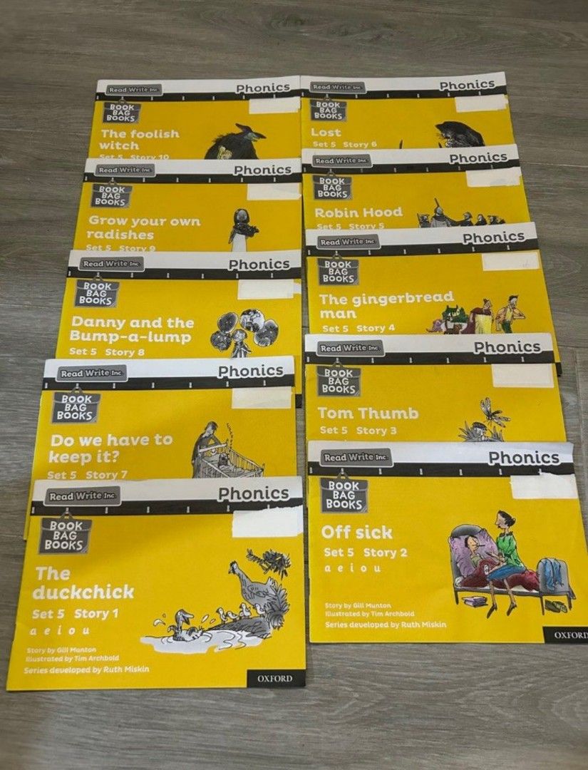 RWI Yellow storybooks set 5, Read write Inc phonics, black & white (1 ...
