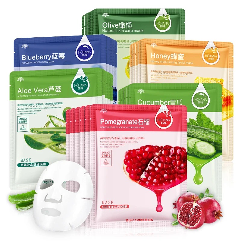 30pcs Fresh Fruits Facial Masks Face skincare Moisturizing Firming ...