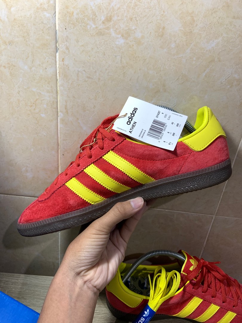 Adidas Athen Red Yellow size 42, Fesyen Pria, Sepatu , Sneakers di ...