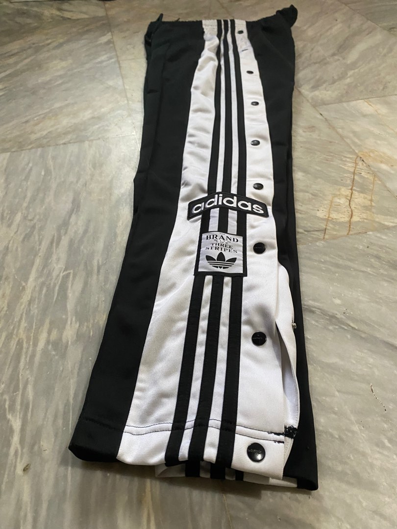 Adidas snap on track pants, Men's Fashion, Bottoms, Joggers on Carousell