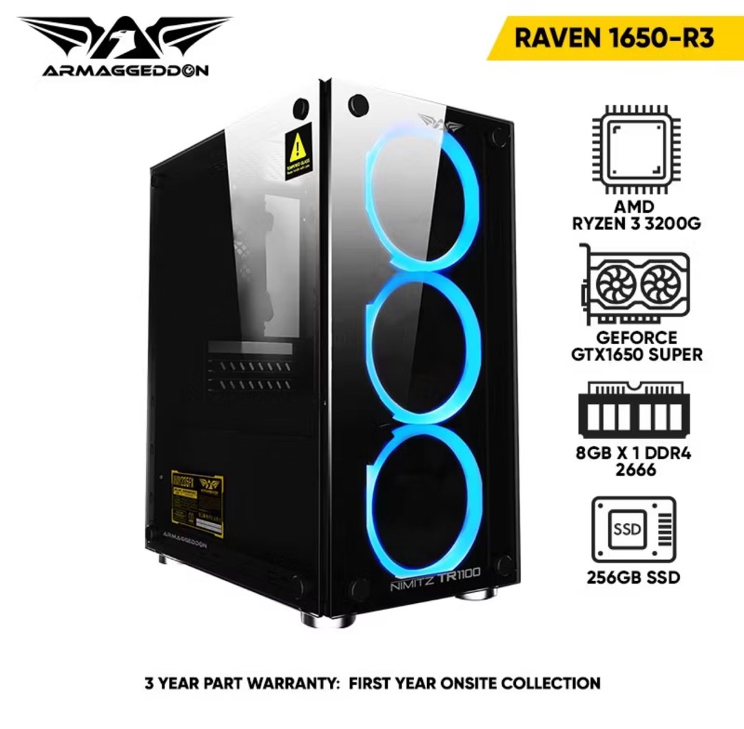 Armaggeddon Raven 1650-R3 PC & Prism+ X240 Monitor, Computers & Tech ...