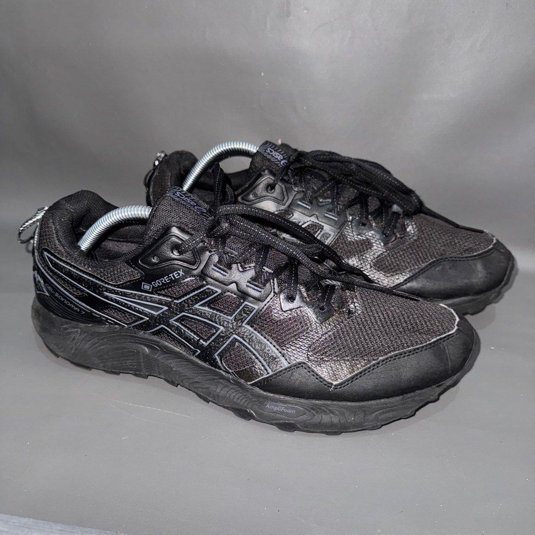 Asics gel sonoma 7 sepatu hitam size eur 45, Fesyen Pria, Sepatu ...