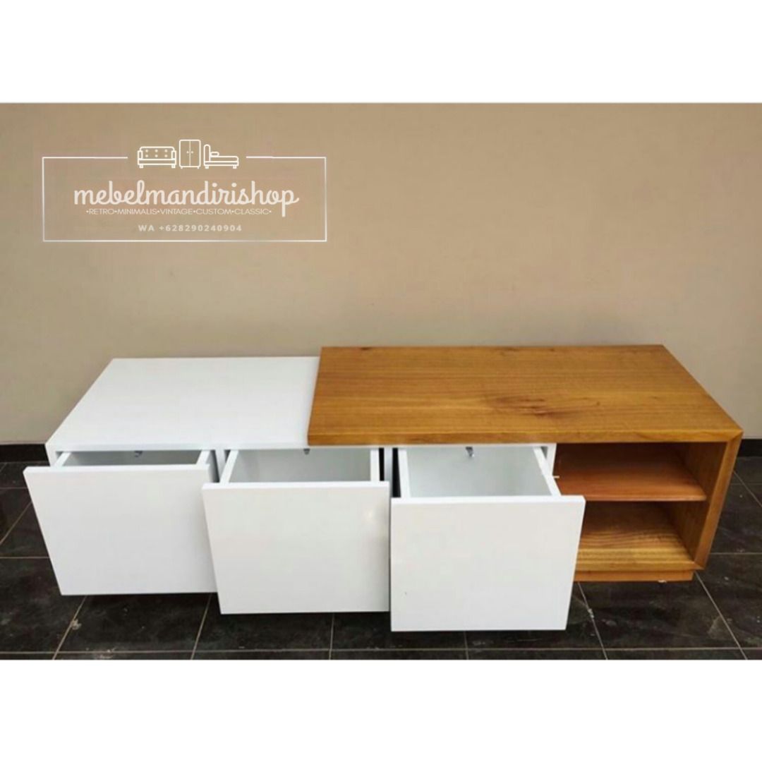 Buffet Minimalis Kombinasi duco dan jati, Perabotan Rumah di Carousell