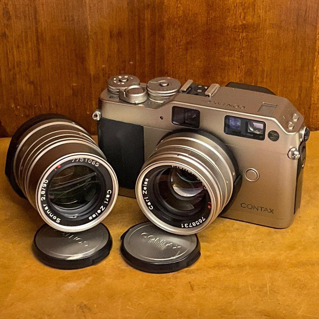 Contax G1 + 45 + 90 w/Box (87650), Photography, Cameras on Carousell