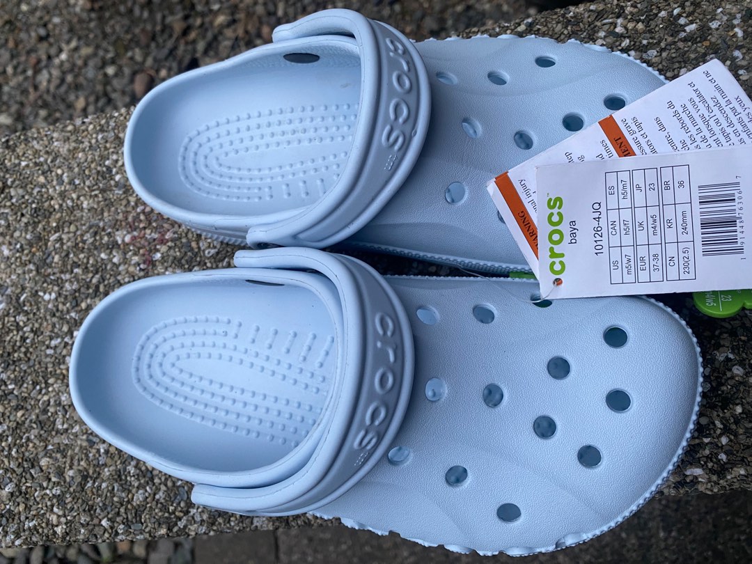 Crocs baya clogs mineral blue, Women's Fashion, Footwear, Slippers and ...