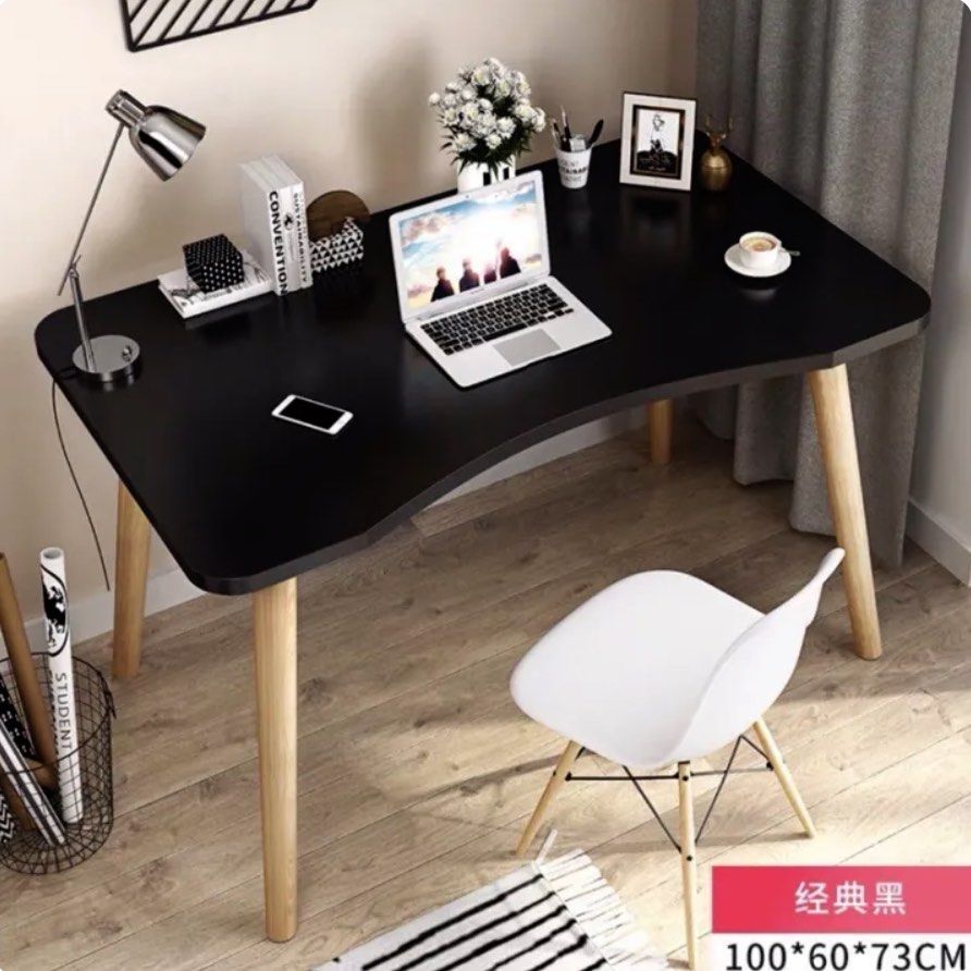 Curved Edge Study Desk | Home Office Work Table | Writing Table With ...