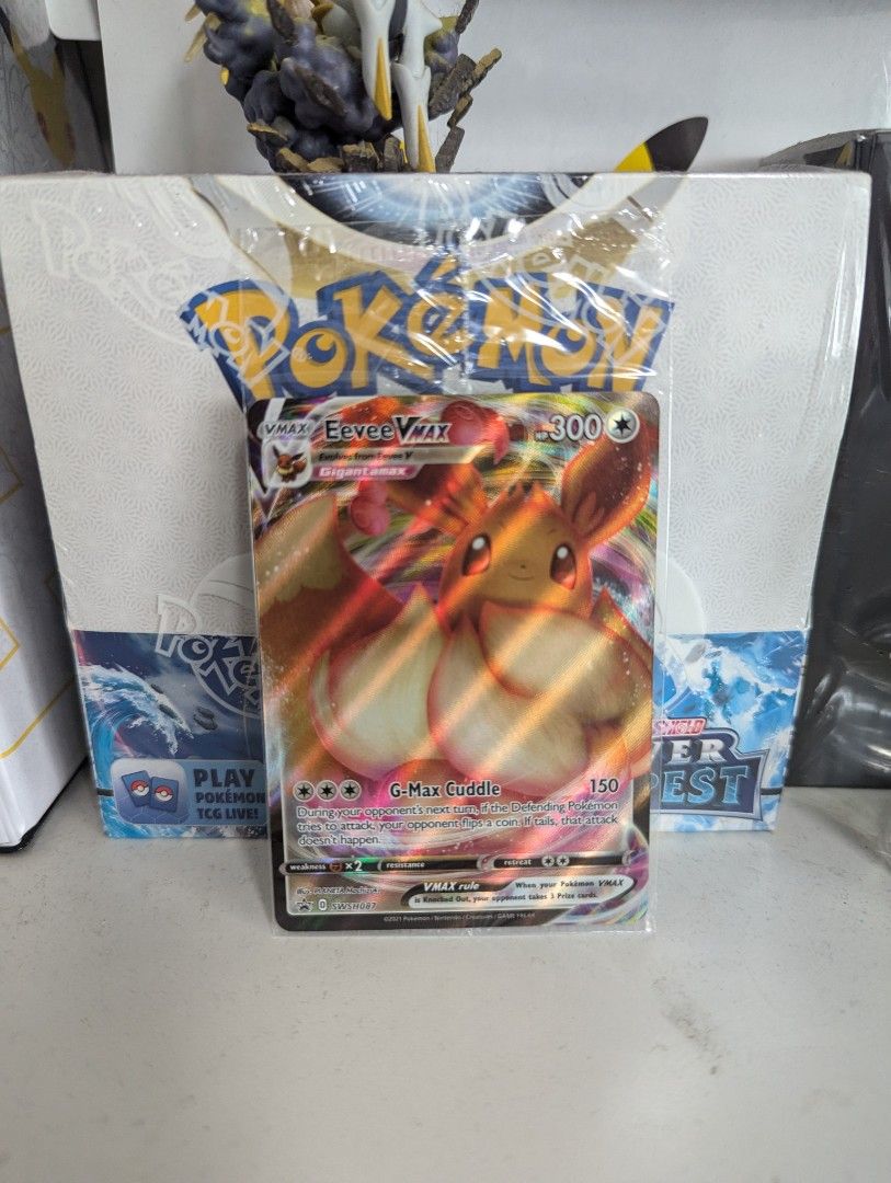 Eevee VMAX promo full art Shiny fates Pokemon TCG, Hobbies & Toys, Toys ...