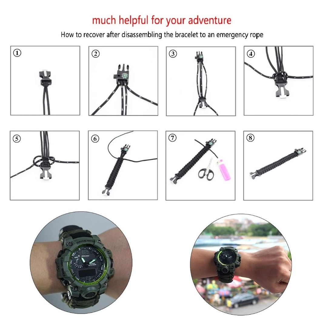 EMAK Adventure 6 合 1 30M防水模擬和數字手錶連軍用指南針 sesckp EMAK Adventure 6 in 1 ...