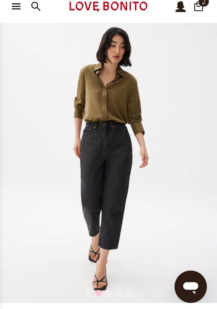 FLYNN CROPPED MOM JEANS, Women's Fashion, Bottoms, Jeans & Leggings on ...