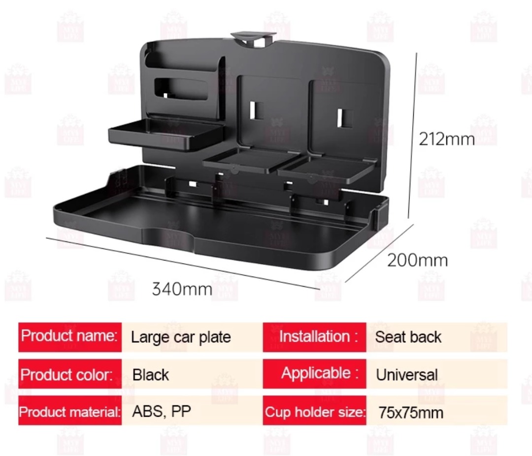 Foldable Car Food Tray With Bottle Cup Holder Steering Wheel Table Car ...