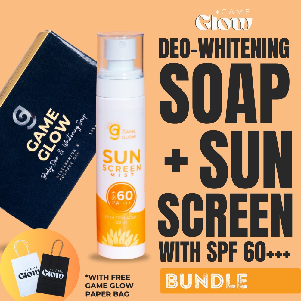 Game Glow Deo-whitening Soap and Sun Screen Mist Spray with SPF 60 PA ...