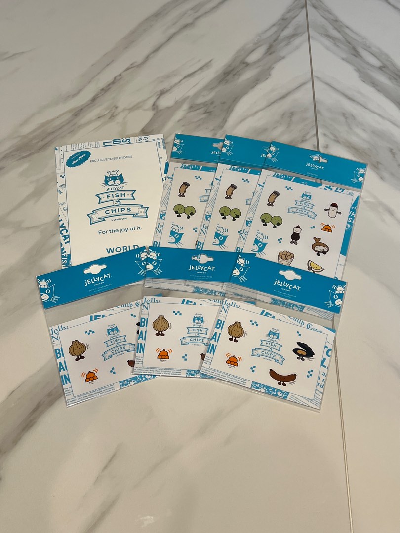 Jellycat Fish and Chips Sticker Sheets, Hobbies & Toys, Stationery ...