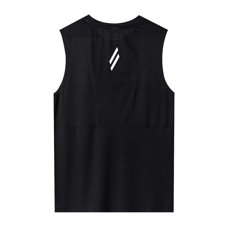 Men's Vest Black Breathable Quick-Drying Polyester Fiber Sports ...
