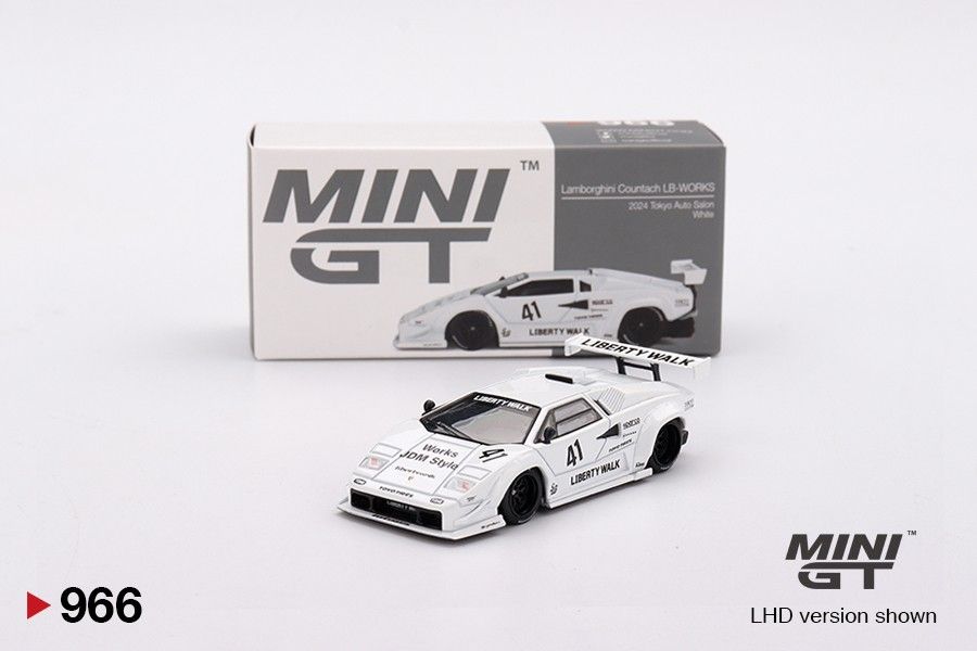 MINI GT MGT00966-L Lamborghini Countach LB-WORKS White 2024 Tokyo Auto ...