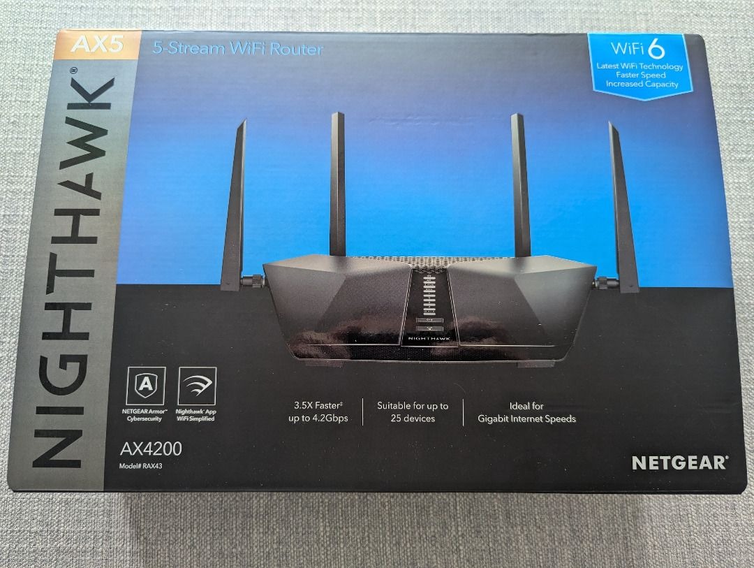 Netgear Nighthawk AX5 AX4200 WiFi 6 Router, Computers & Tech, Parts ...