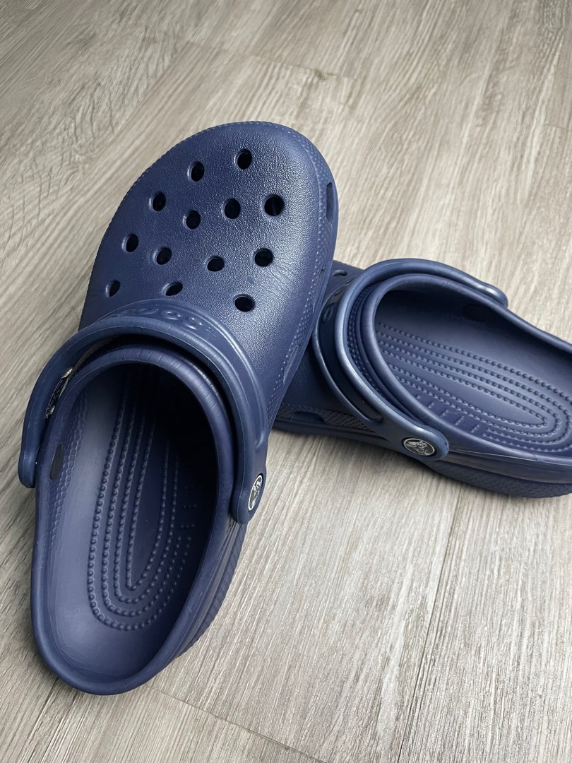 Original “Crocs” Navy Blue, Men's Fashion, Footwear, Slippers & Slides ...