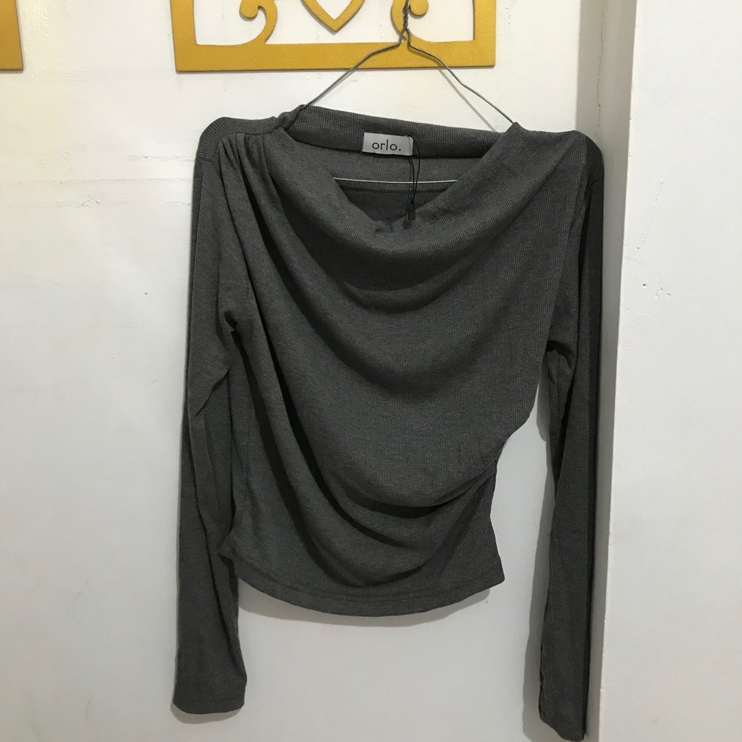 orlo top dark grey, Fesyen Wanita, Pakaian Wanita, Atasan di Carousell