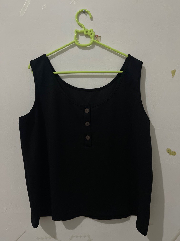 Tanktop Hitam Jumbo BKK Big Size Wanita, Fesyen Wanita, Pakaian Wanita ...