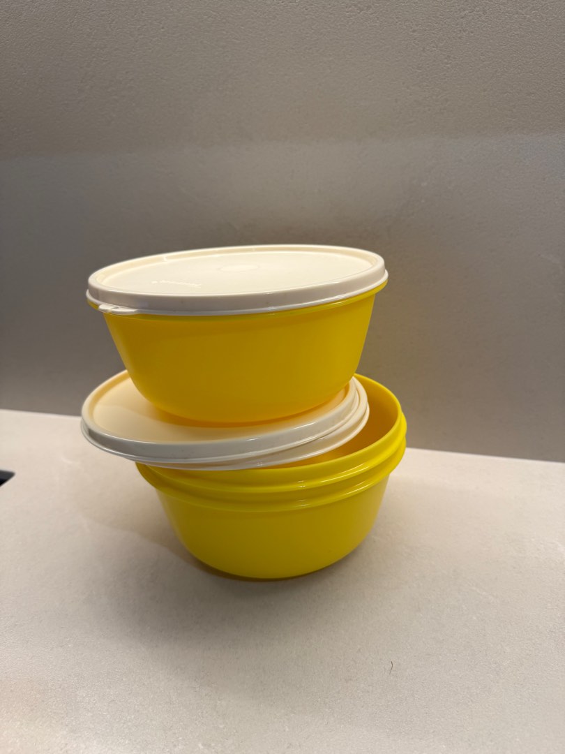 Tupperware Containers yellow circular, Furniture & Home Living ...