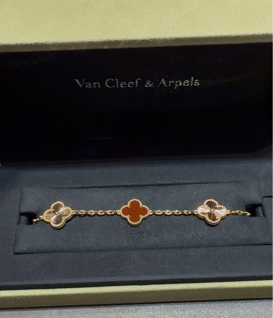 BNIB June 2025 Vca Van Cleef & Arpels Bracelet in carnelian guilloche, Luxury, Accessories on ...