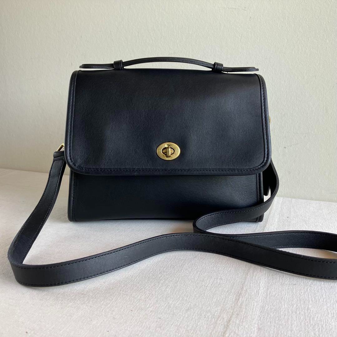 Vintage Coach Court Bag Black Leather Shoulder bag US A20, Luxury, Bags ...