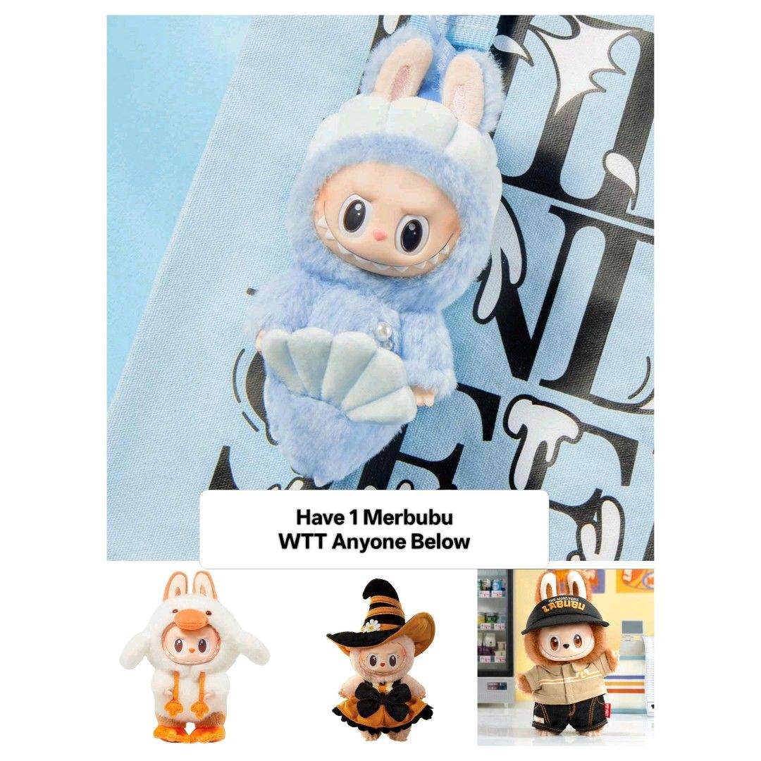WTT POPMART Labubu Merbubu Hide and Seek Vinyl Plush Doll Pendant ...