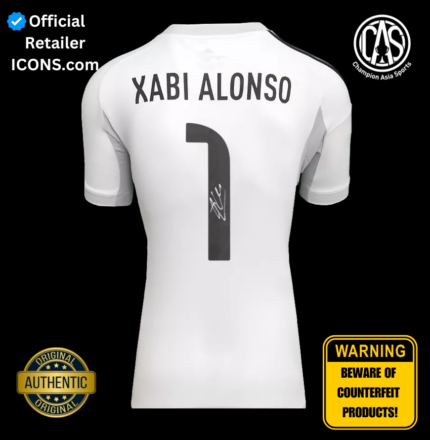 Xabi Alonso Back Signed Real Madrid 2025-26 Home Shirt with Fan Style ...