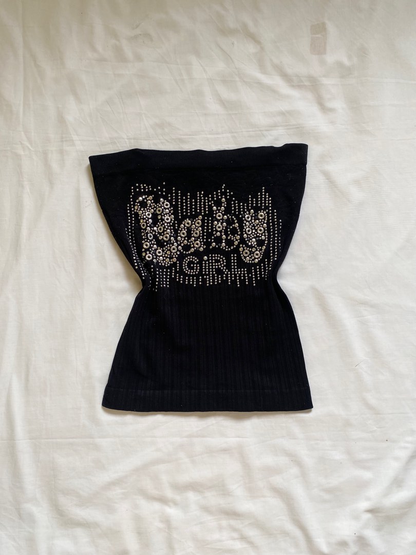 🖤Y2K RHINESTONES BABYGIRL TOP, Women's Fashion, Tops, Others Tops on ...