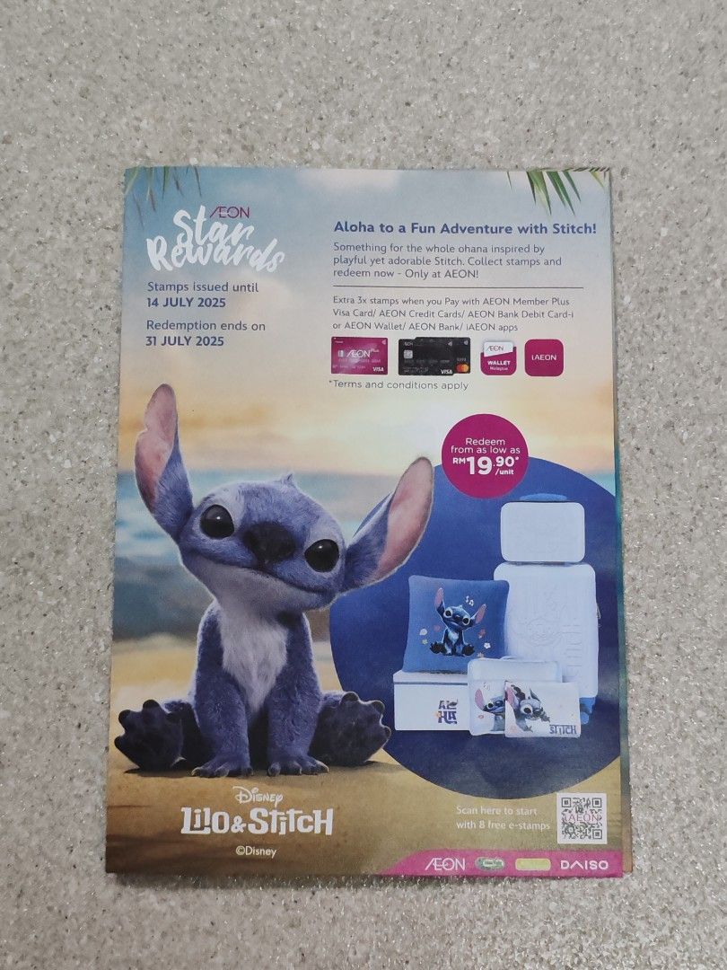 AEON Stamps - Lilo & Stitch, Tickets & Vouchers, Vouchers on Carousell