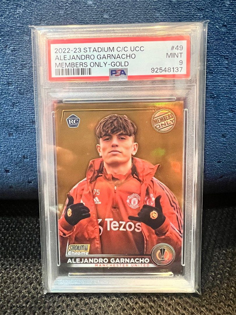 Alejandro Garnacho 11/50 numbered Members Only Rookie RC Gold Stadium ...