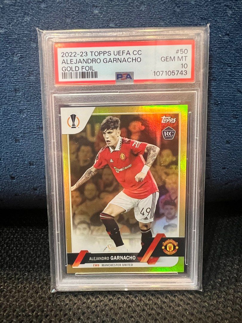 Alejandro Garnacho RC 43/50 Rookie Gold Foil Topps UEFA Champions ...