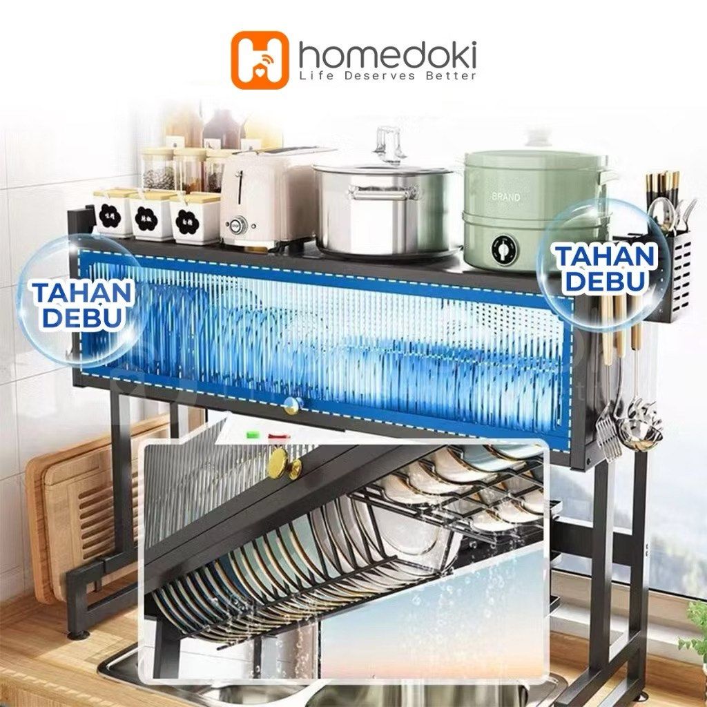 (BARU)Lemari Rak Piring Stainless Tertutup, Kitchen & Appliances di ...