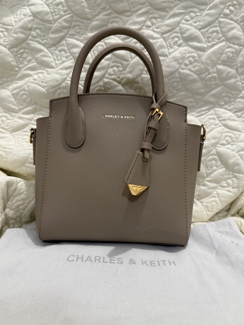 Charles and Keith Harper Structured Top Handle, Women's Fashion, Bags ...