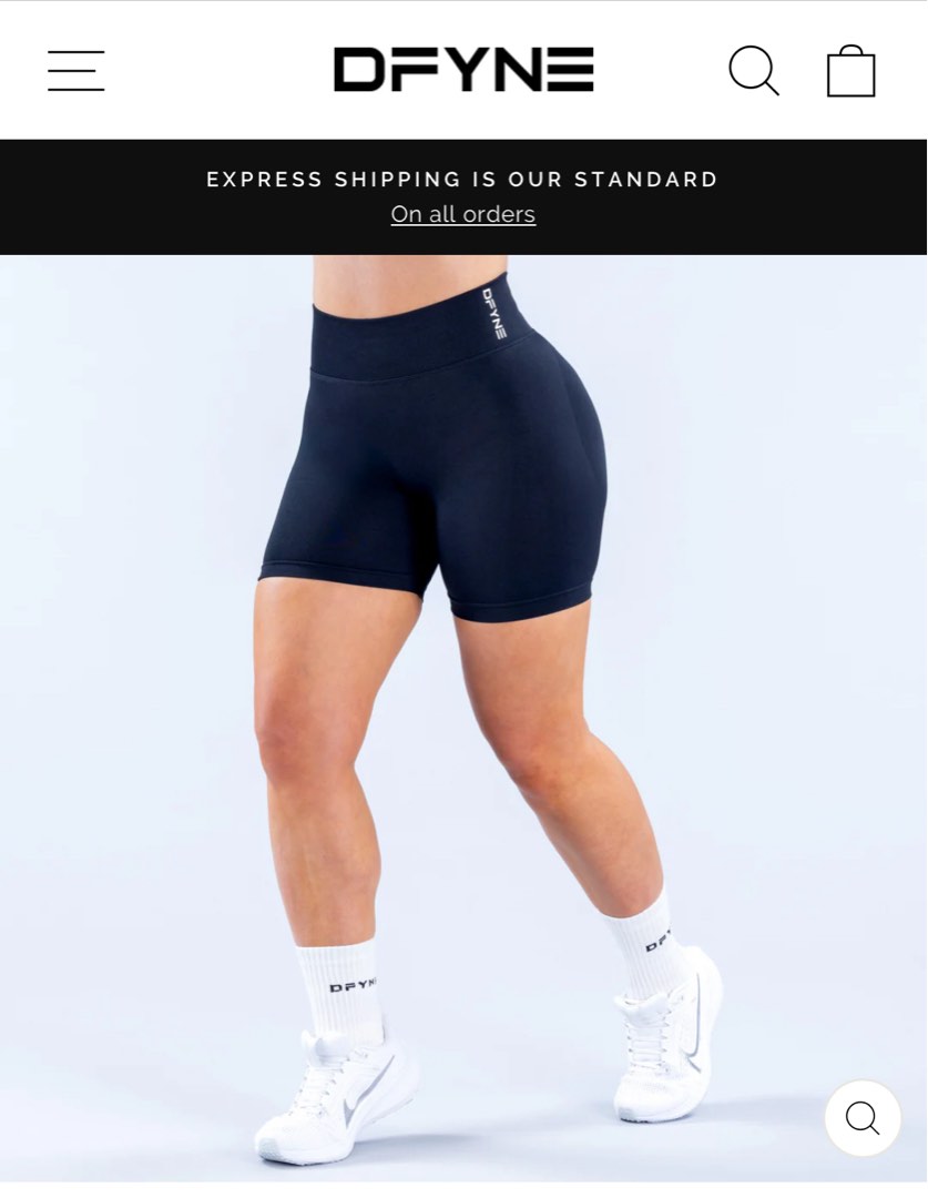 Dfyne Dynamic Shorts 4.5" Midnight Black, Women's Fashion, Activewear on Carousell